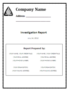 Word Investigation Report template | Free Report Templates